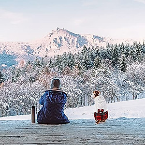 Pedgot 2 Pieces Dog Sweater Dress Plaid with Bowtie Turtleneck Dog Knitwear Pet Sweater Pullover Sweater for Dogs Cat Dress Checked (Beige, Grey, Large