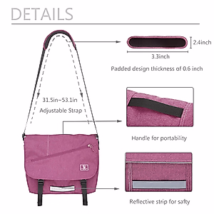 OIWAS Messenger Bag for Women Crossbody 15.6 Inch Laptop Satchel Bags for Women Shoulder Bag Large Briefcase Computer Bag Work Travel Purple