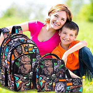 UFNDC Laptop Backpack for Women, 17" Waterproof Travel Computer Bookbag, Cute Anti Theft Rainbow School Bag for College Teenagers Girls