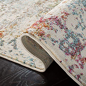 SAFAVIEH Luxor Collection 4' x 6' Ivory/Blue LUX308A Handmade Modern Distressed Area Rug