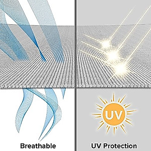 INFRANGE 18'x22' Sun Shade Sail Rectangle Canopy Cover with A Ring Steel Wire UV Block for Outdoor Patio Garden Backyard (Light Gray)