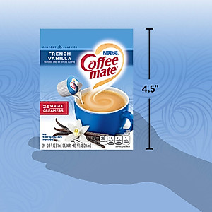 Nestle Coffee Mate Coffee Creamer Liquid Singles, French Vanilla, 24 Count (Pack of 4)