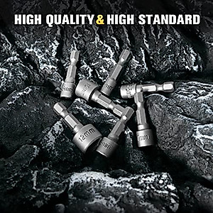 BOEN 14 Piece Power Nuts Driver Drill Bit Tools Set, 1/4 inch Driver Hex Metric & SAE Socket Wrench Screw for Power Tools