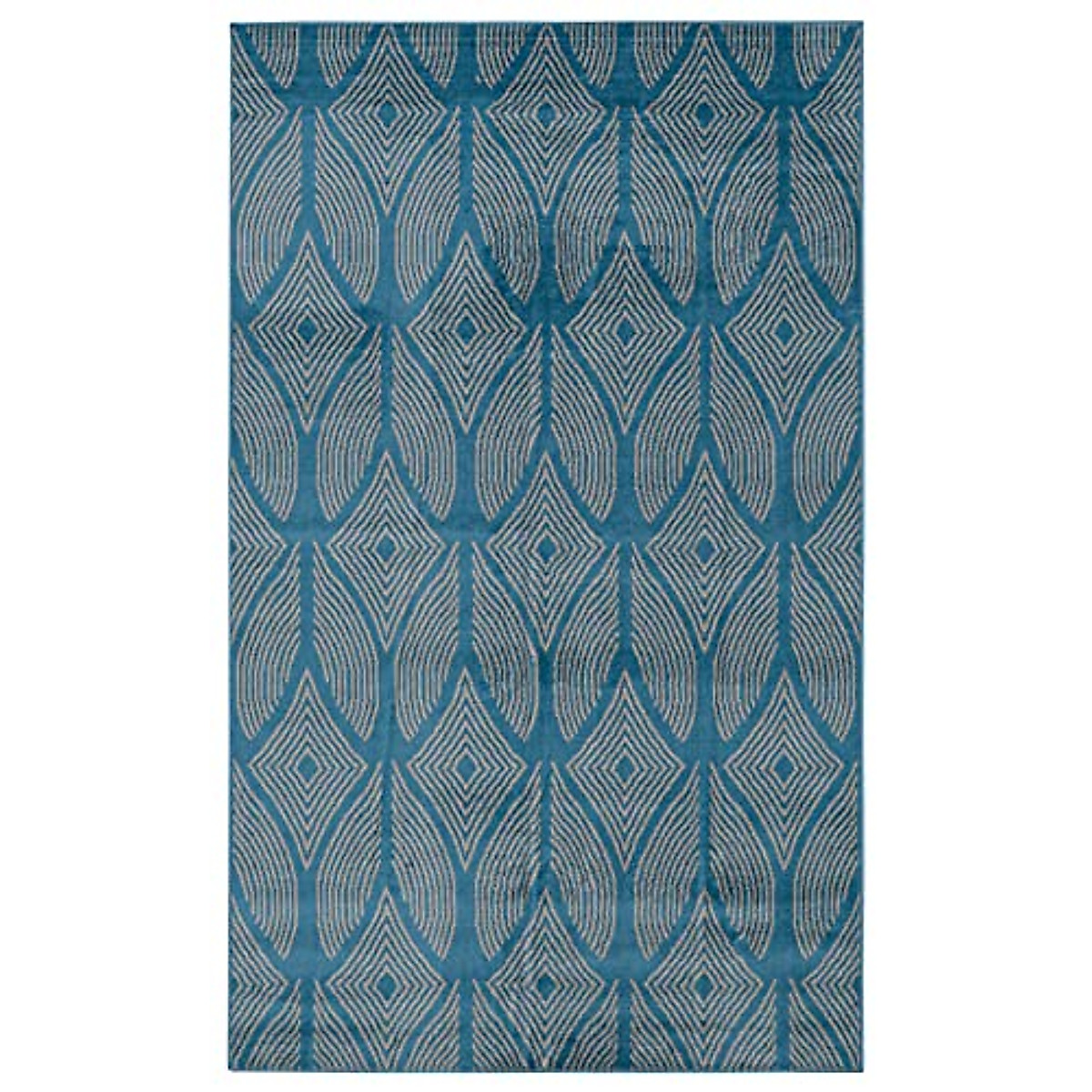 Leona Barker Blue and Light Grey 6'5" x 9'3" by Linon