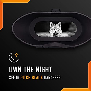 Nightfox Swift Night Vision Goggles | Head Mounted | Wide Viewing Angle, 1x Magnification | Close Quarters Tactical Goggles | USB Rechargeable | Digital Infrared Night Vision Binoculars for Adults