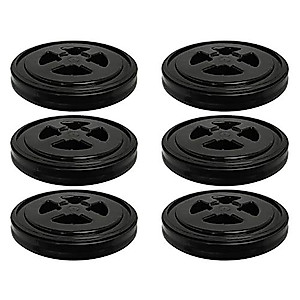 Twister Seal Lids (6 Pack) - Easy Access Bucket Lids (Will fit Most Buckets 3.5-7 gal) (Black)
