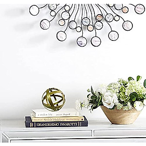 Decorative Sphere - Metal Band Sphere - Home Decor Accents - Tabletop Decorations for Living Room (Gold)