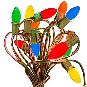 Multi-Color Christmas Lights Solid Color Ceramic Flashing Twinkle Bulbs C9 E17 Indoor Outdoor