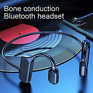 ZTGD Wireless Bluetooth Bone Conduction Headphones Ear Hook Bluetooth-Compatible 5.1 Earphone IPX5 Waterproof Wireless Headphone for Sports Red