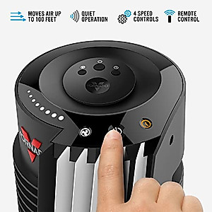 Vornado 783 Full-Size Whole Room Air Circulator Fan with Adjustable Height & 184 Whole Room Air Circulator Tower Fan, 41", 184-41", Black