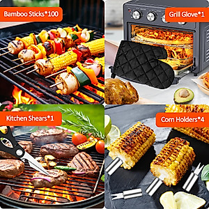 142Pcs Griddle Accessories Kit, BBQ Grill Tools, Flat Top Grill Accessories Kit for Camping, Barbecue Outdoor Indoor Grill Set, TIMDAM Portable Grill Utensils with Spatulas, Scraper, Skewers