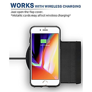 VENA vCommute Wallet Case Compatible with Apple iPhone SE3 2022 / SE 2020, iPhone 8 7 (4.7"-inch), Flip Leather Cover Card Slot Holder with Kickstand - Space Gray