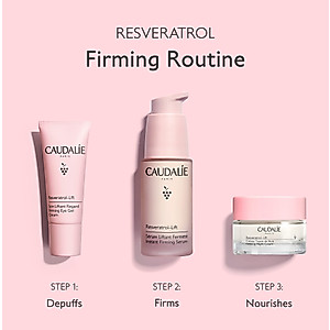 Caudalie Resveratrol-Lift Instant Firming Serum: Oil-Free Anti-Aging Serum with Resveratrol, Hyaluronic Acid & Vegan Collagen Alternative (Set)