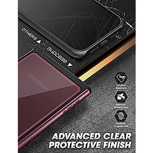 SUPCASE UB Edge Pro Series Case for Samsung Galaxy S22 Ultra 5G (2022 Release), Slim Frame Clear Protective Case with Built-in Screen Protector (Wine)