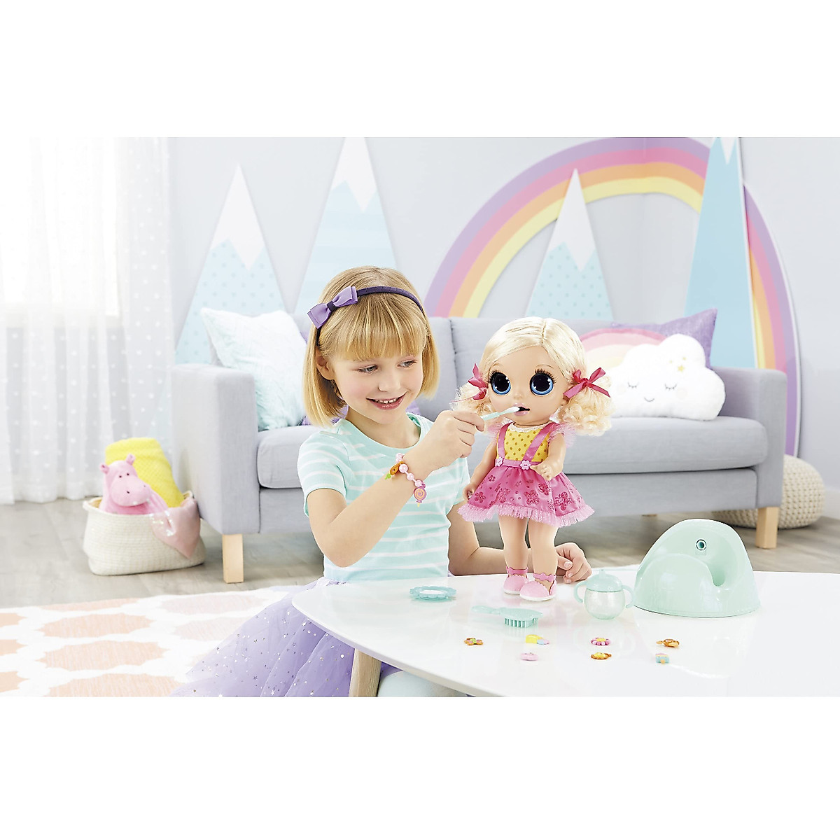 Baby Born Surprise Magic Potty Surprise Doll Blue Eyes with 30 + Magical Surprises | Doll Pees Glitter & Poops Surprise - Charms Best Gift for Toddlers Ages 3+