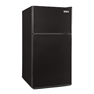 Igloo 3.2 Cu. Ft. Double Door Refrigerator with Freezer, Adjustable Temperature Control Down to 32 Degrees, Removable Glass Shelves, Perfect for Homes, Offices, Dorms, Apartments, Garages, Black