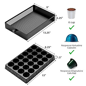 Simple Trending Coffee Pod Storage Drawer Holder for Keurig K-cup Coffee Pods, 24Pods Capacity, Black