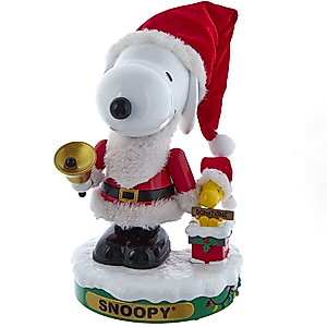 Peanuts Battery-Operated Musical Santa Snoopy Nutcracker, 10-Inch, Multicolored