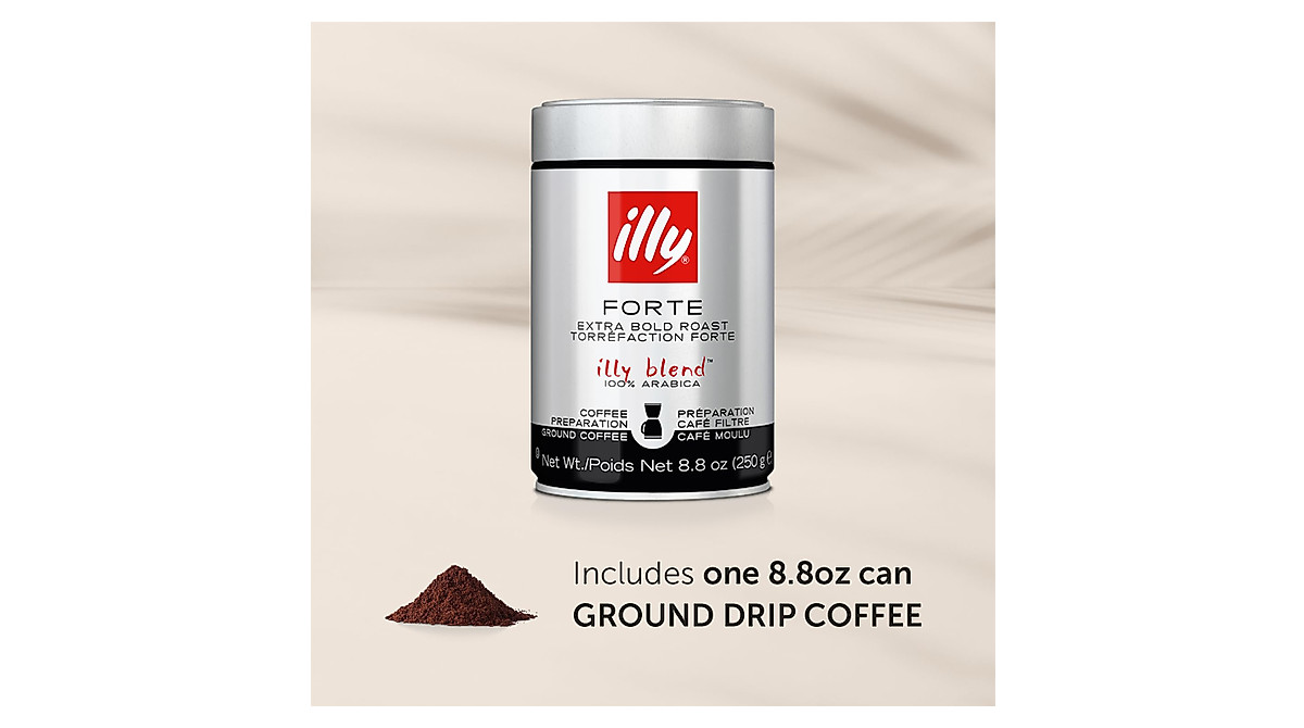 Illy Forte Extra Dark Roast Ground Coffee | 100% Arabica