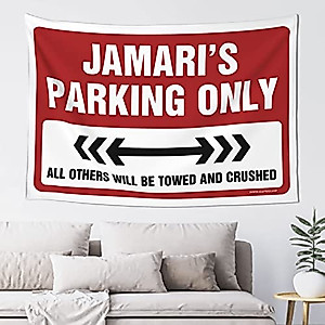 Man Cave Rules Jamari'S Parking Only Tapestry Space Decor Vintage Decor (Size : 75X100CM)
