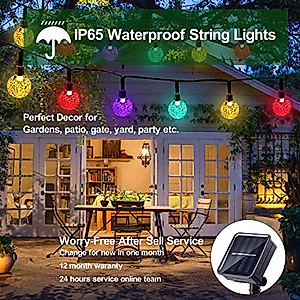 WHEEJE String Lights Solar Garden Lights Outdoor Waterproof 50LED Fairy Lights 8 Mode 7M Solar String Light for Garden Patio Yard Home Christmas for Wedding/Party/Curtain/Garden