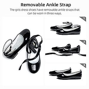 Parrosoo Girls Black Dress Shoes Flower Girl Shoes Little Girls Dress Shoes Kids Princess Toddler Girls Flats Wedding Party Birthday (8302Black 9)