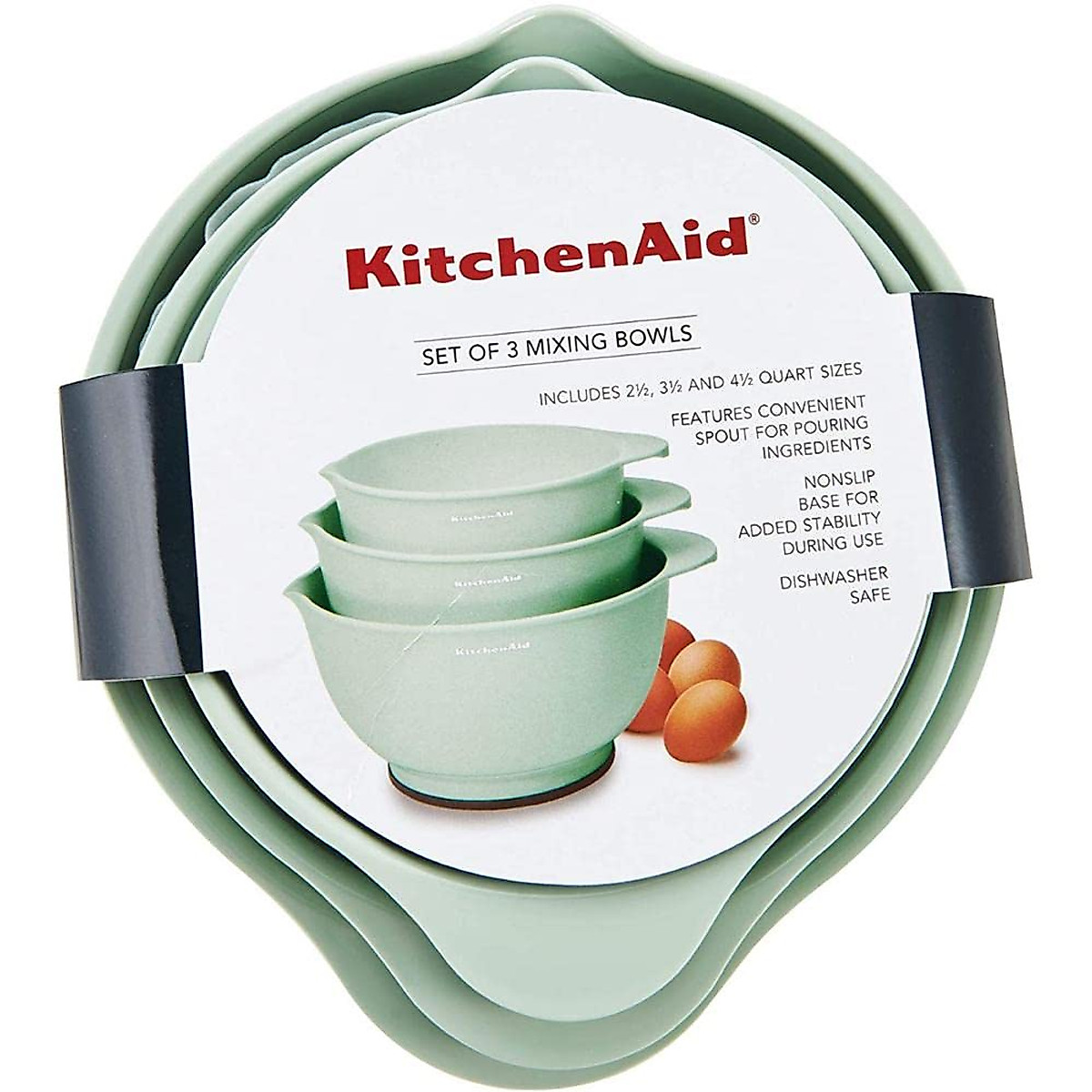KitchenAid Classic Mixing Bowls, Set of 3, Pistachio