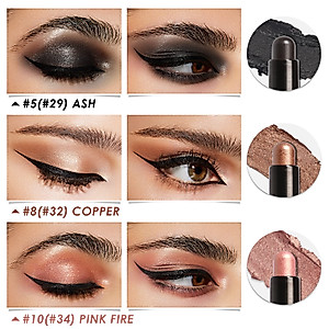 FOCALLURE 3 Pcs Cream Eyeshadow Stick,Shimmer Eyeshadow Pencil Crayon,High Pigmented Crease-proof Eye Shadow Brightener Stick Sets,Long Lasting Eye Shadow Highlighter Stick Makeup,Coral Sea