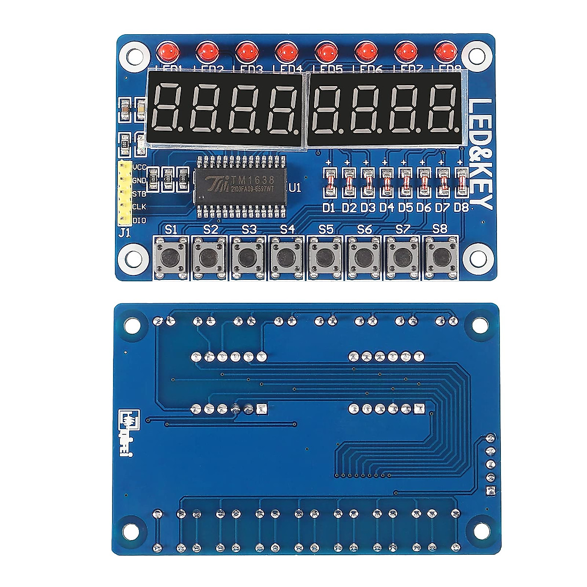 AITRIP 4PCS 8-Bit LED Digital Tube 8 Keys TM1638 Display Module Compatible with AVR for Arduino ARM
