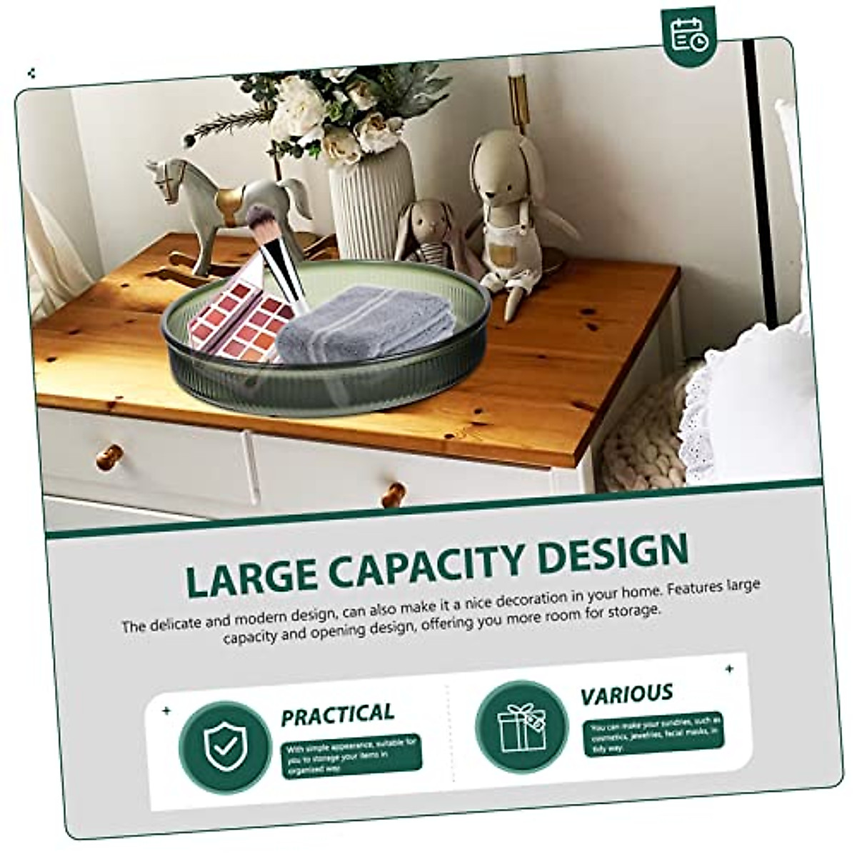 Zerodeko 4pcs rotatable Tray Fridge Organizers and Storage Clear Round Makeup Organizer Tray Tabletop Rotating Utensil Holder Skin Care Product Holder Seasoning to Rotate The pet Spice Rack