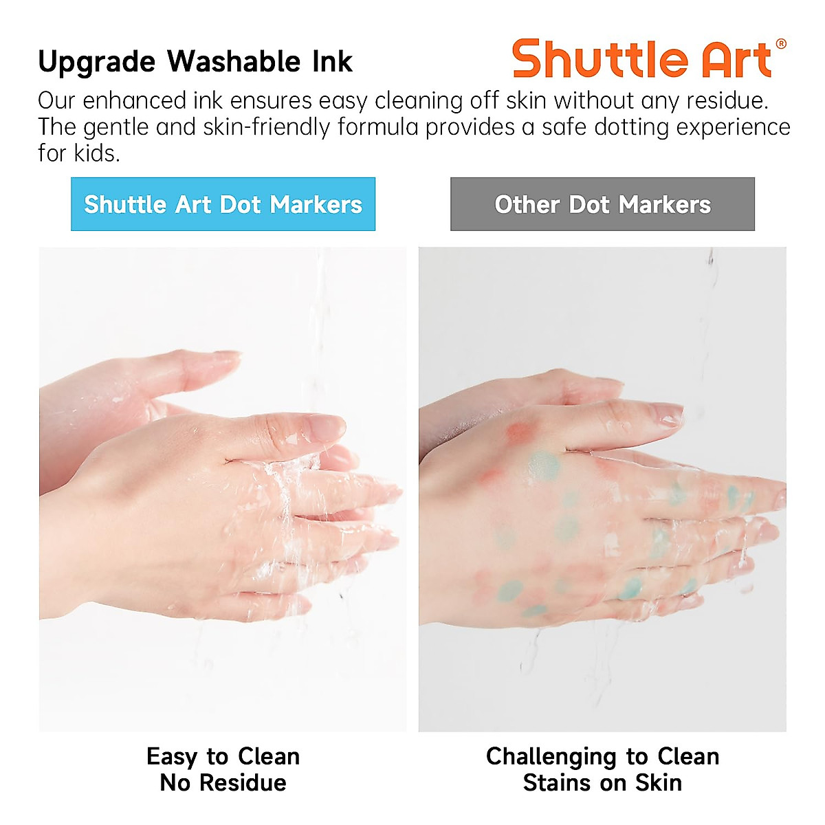 Shuttle Art Washable Dot Markers 36 Colors with Free Activity Book, Fun Art Supplies for Kids Toddlers and Preschoolers, Non Toxic Water-Based Paint Daubers, Dot Art Markers