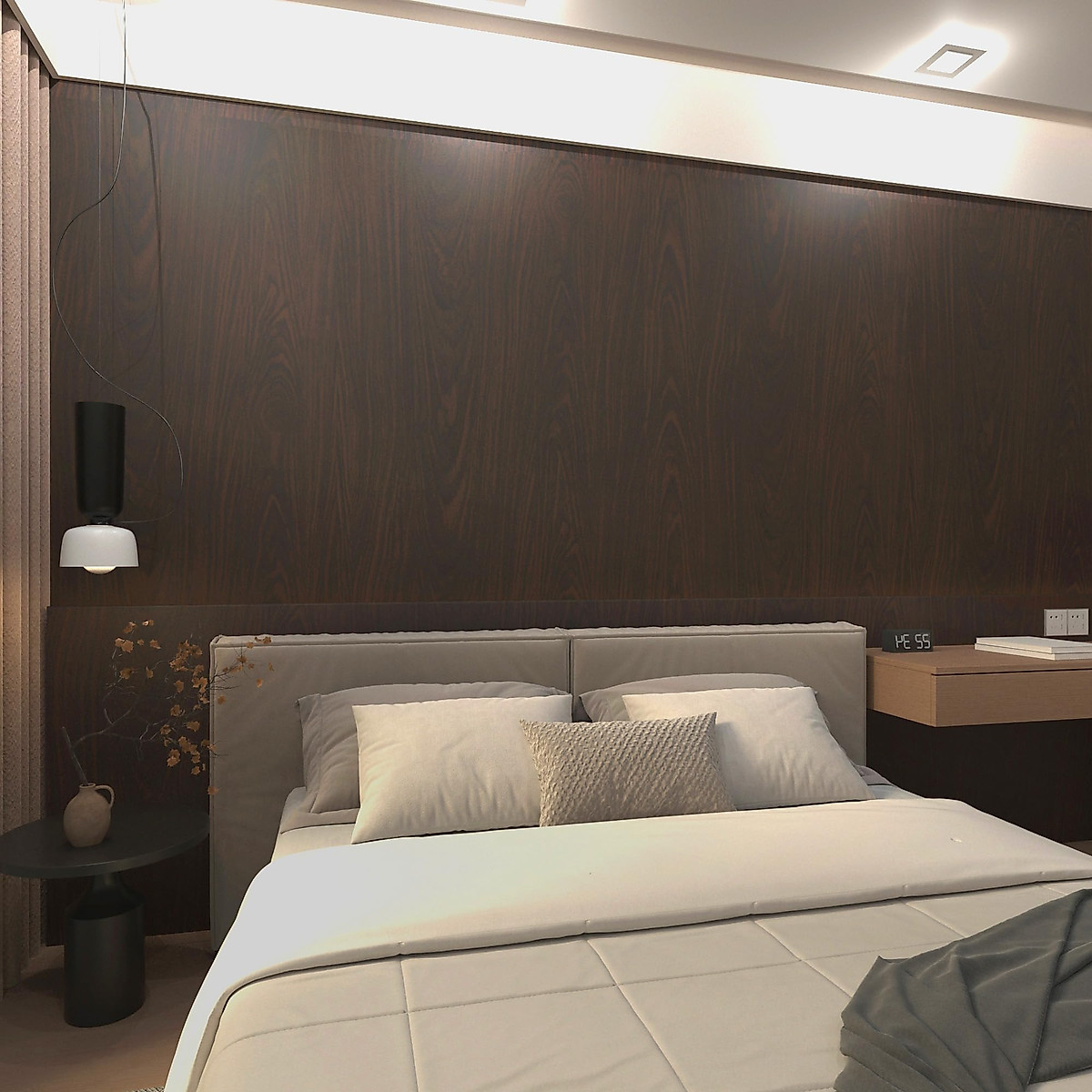 BAYYA Dark Brown Wood Grain Contact Paper Waterproof Peel and Stick Wallpaper Black Walnut Furniture Sticker for Kitchen Cabinet Table Floor Shelf Drawer Liner Self-Adhesive Vinyl Film Wall Covering