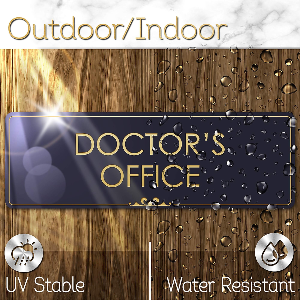 Doctor's Office SignBlack/Gold, Engraved, 3" x 9", Fade Resistance, Indoor/Outdoor Use, USA MADE By My Sign Center