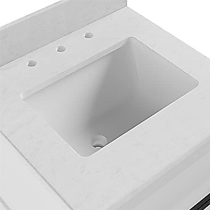 DHP Camden 24” Bathroom Vanity, White with Black Towel Rack