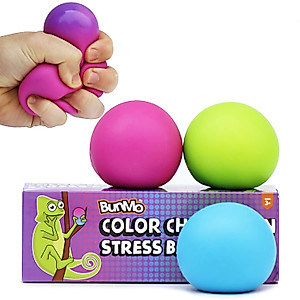 BUNMO Stress Balls 3pk - Sensory Squishy Stress Ball - Calming Fidget for Kids - Textured Stress Balls for Kids - Addictive Kids Fidget Toys - Stimulating Squishy Balls for Kids - Smooth