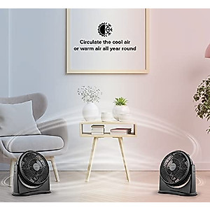 Air Monster 15655 High Velocity 3 Speed 8 Inch Adjustable Tilt Mini Personal Desk Fan with Wall Mount Option and Carry Handle, Black