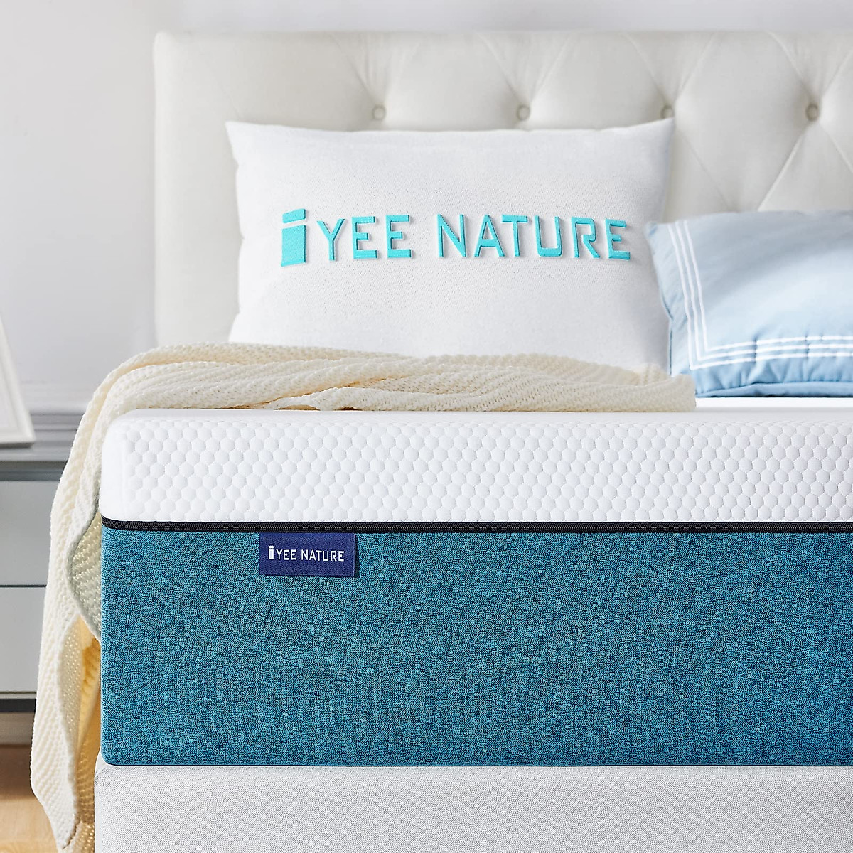 IYEE NATURE Queen Mattress, 12 inch Gel Memory Foam Mattress in a Box, Foam Bed Mattresses Firm Foam Mattress,Queen Size Mattress 60 * 80 * 12 inch