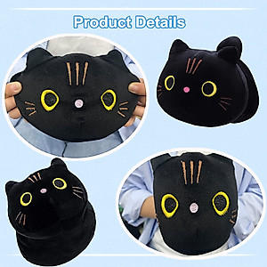 Enhopty 10Inch Black Cat Plush Pillow Cat Stuffed Animal Plushies Cute Kitten Toys Sleeping Hugging Pillow Soft Cushion for Girls Kids Women 1PC (Small)