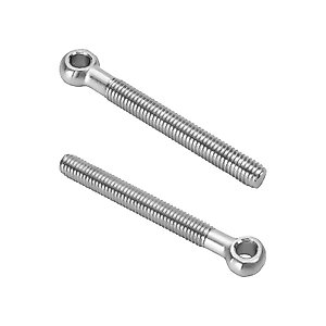 MroMax M8x70mm Machinery Shoulder Swing Lifting Eye Bolt 304 Stainless Steel Metric Thread Silver 2pcs