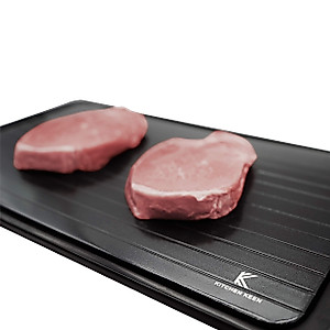 Kitchen Keen Defrosting Tray with Drip Tray | Defrost Frozen Food | Extra Large Size (14" x 8")