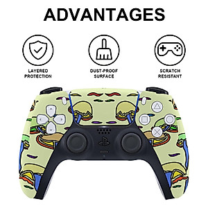 Abstract Magic Mushrooms Full Protective Skin Cover Design Wrap Decal Sticker Compatible with PS5 Digital Edition Console and Controller