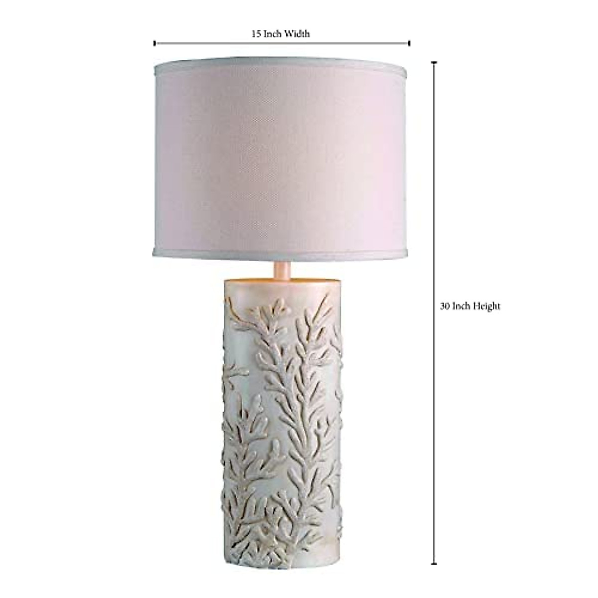 Kenroy Home 32267AWH Reef Table Lamps, Medium, Antique White