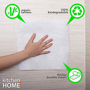 Bamboo Towels - Heavy Duty Machine Washable Reusable Rayon Towels - One roll replaces 6 months of towels! 1 Pack