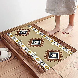 Kitchen Mat 2PCS, Bohemia Geometric Southwest Native Kitchen Rugs for Kitchen Organization, Home Decor Anti-Fatigue Kitchen Floor Mats Non-Slip Kitchen Decor Runner Rug, Room Decor Standing Desk Mats