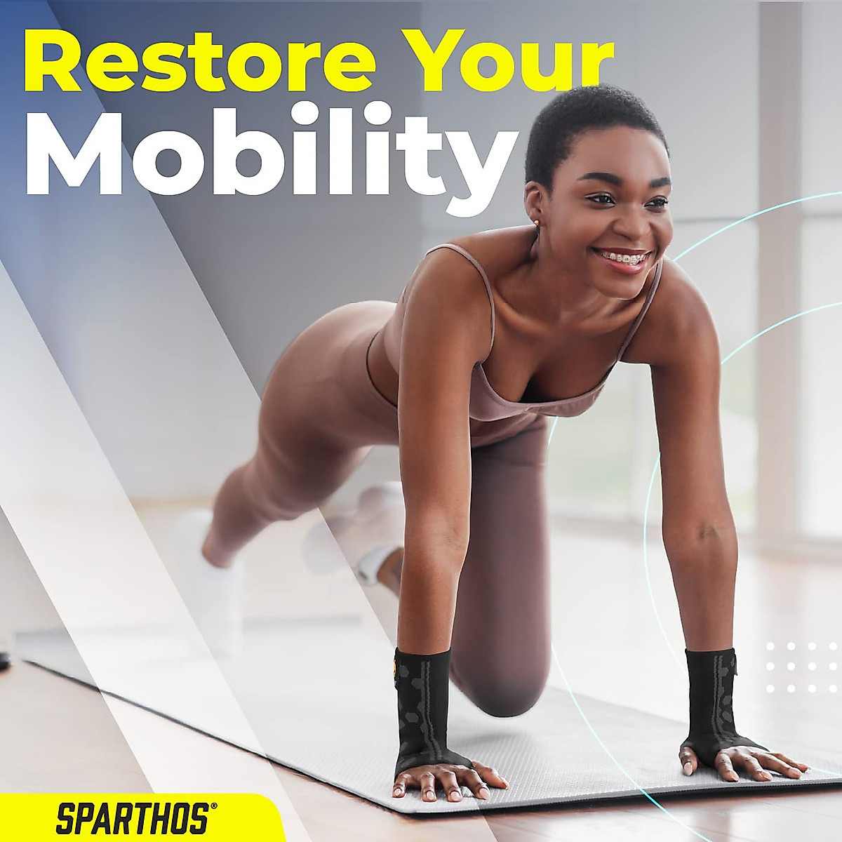 Sparthos Wrist Support Sleeves (Pair) – Medical Compression for Carpal Tunnel and Wrist Pain Relief – Wrist Brace for Men and Women (Medium, Midnight Black)