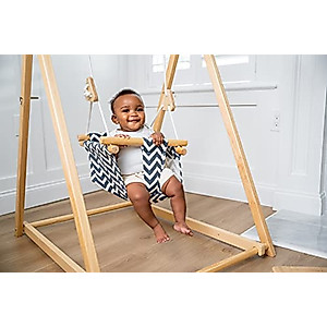 Avenlur Spruce Baby, Toddler Foldable Swing Set with Stand Children Ages 6 Months to 3 Years Montessori, Waldorf Style Self Standing Indoor Swingset Home, Child Day Care, Preschool