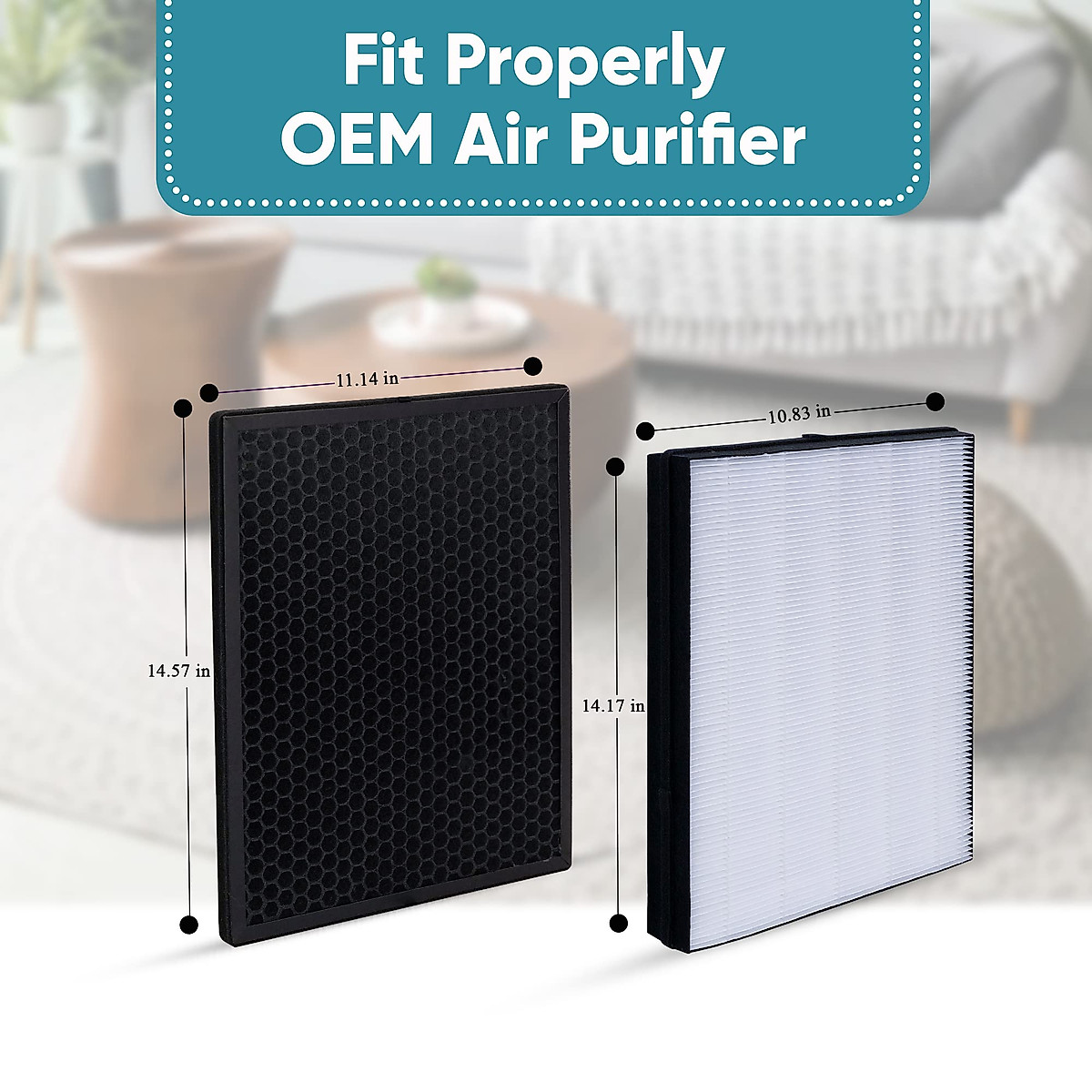 HPA300 HEPA Filters for Honeywell HPA300 Air Purifier - 3 HEPA Filters and 4 Pre-Cut Carbon Pre-Filters - Replacements Honeywell Filter R and HPA300 Honeywell Filter
