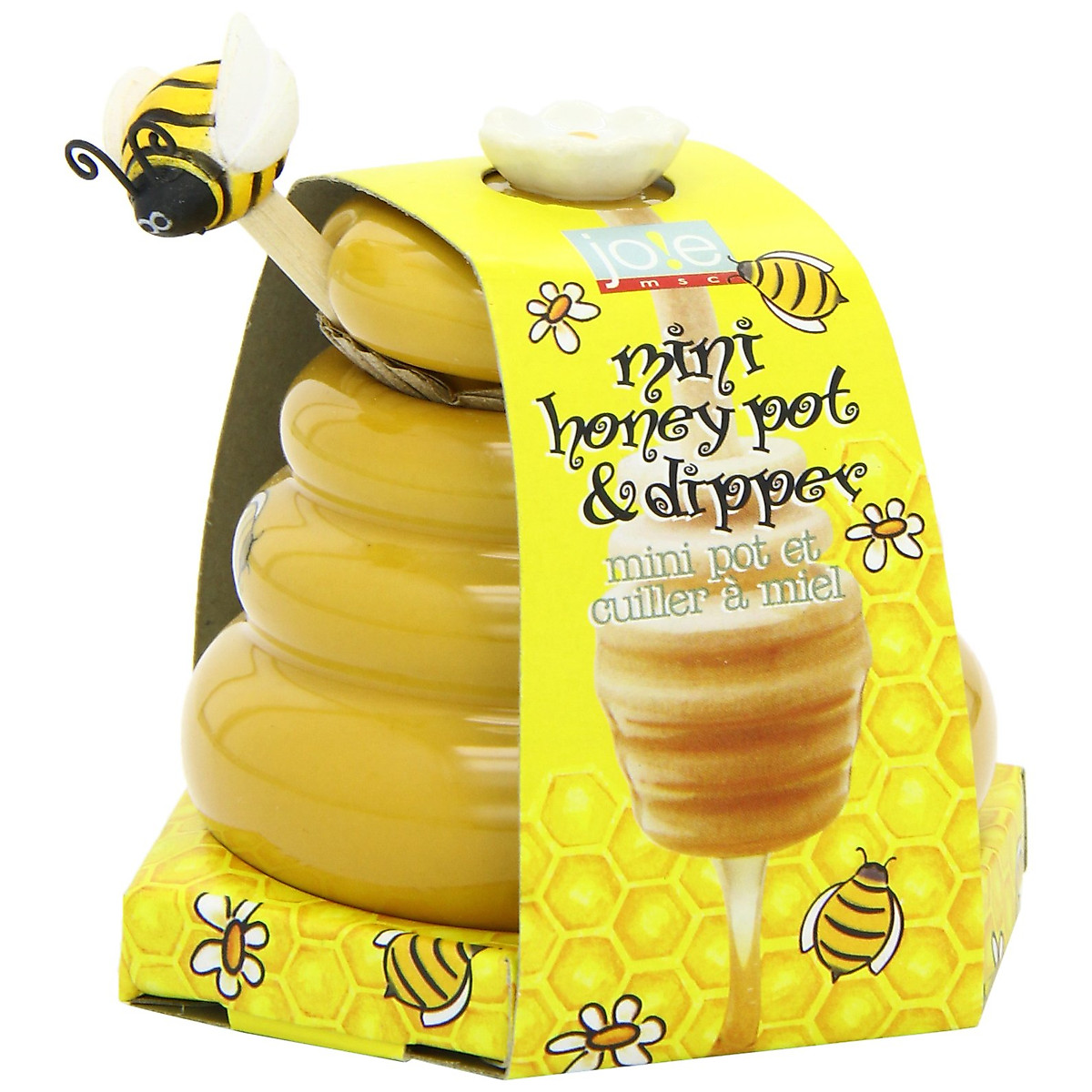 Joie Ceramic Beehive Honey Pot and Wooden Dipper, Mini