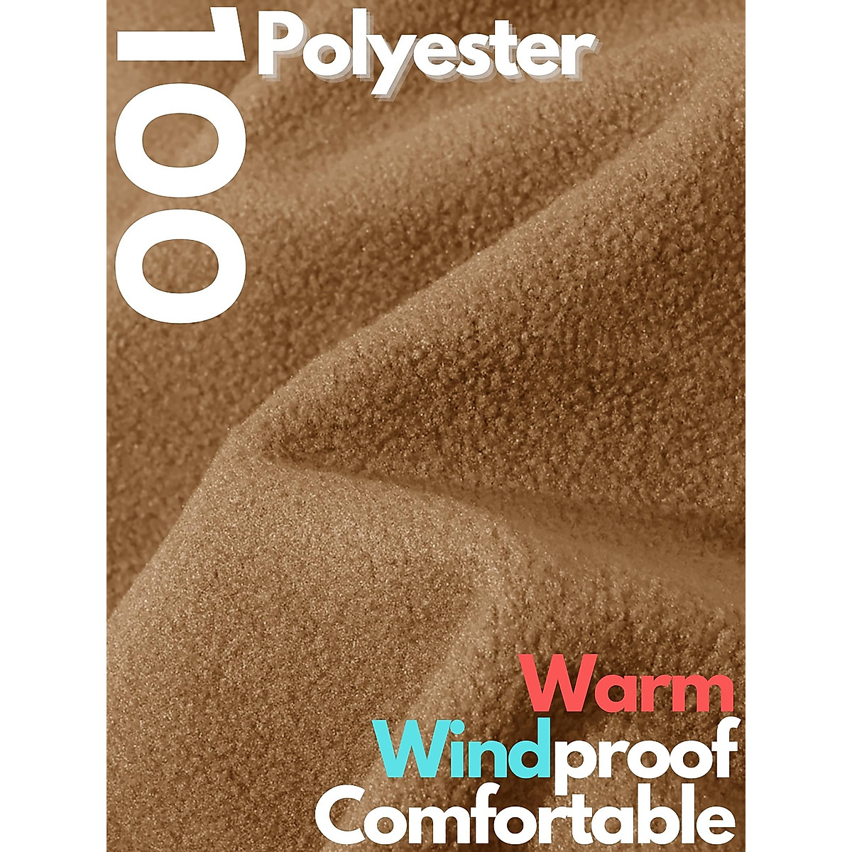 TACVASEN Tactical Hoodies for Men Windproof Fleece Hoodies Zip Up Mens Jacket Winter Warm Hoodie Hunting Brown