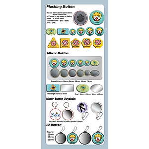 Asc365 3" 75mm Rubber Badge Button Parts for Maker Machine DIY